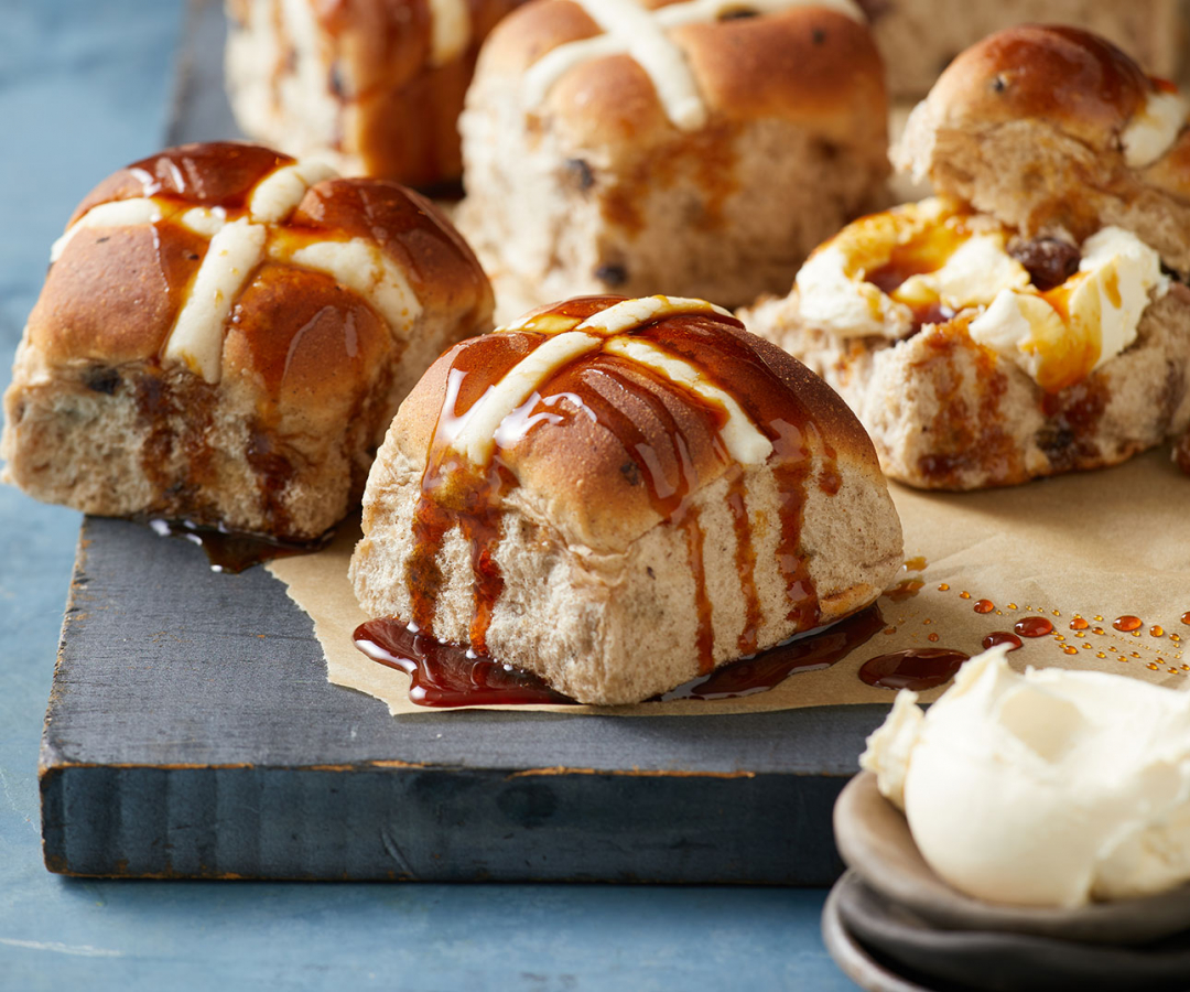 Espresso Martini-Glazed Hot Cross Buns - Market Magazine