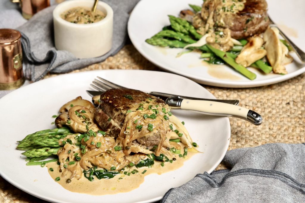 Eye Fillet Medallions with Green Peppercorns and Dijon Cream Sauce ...