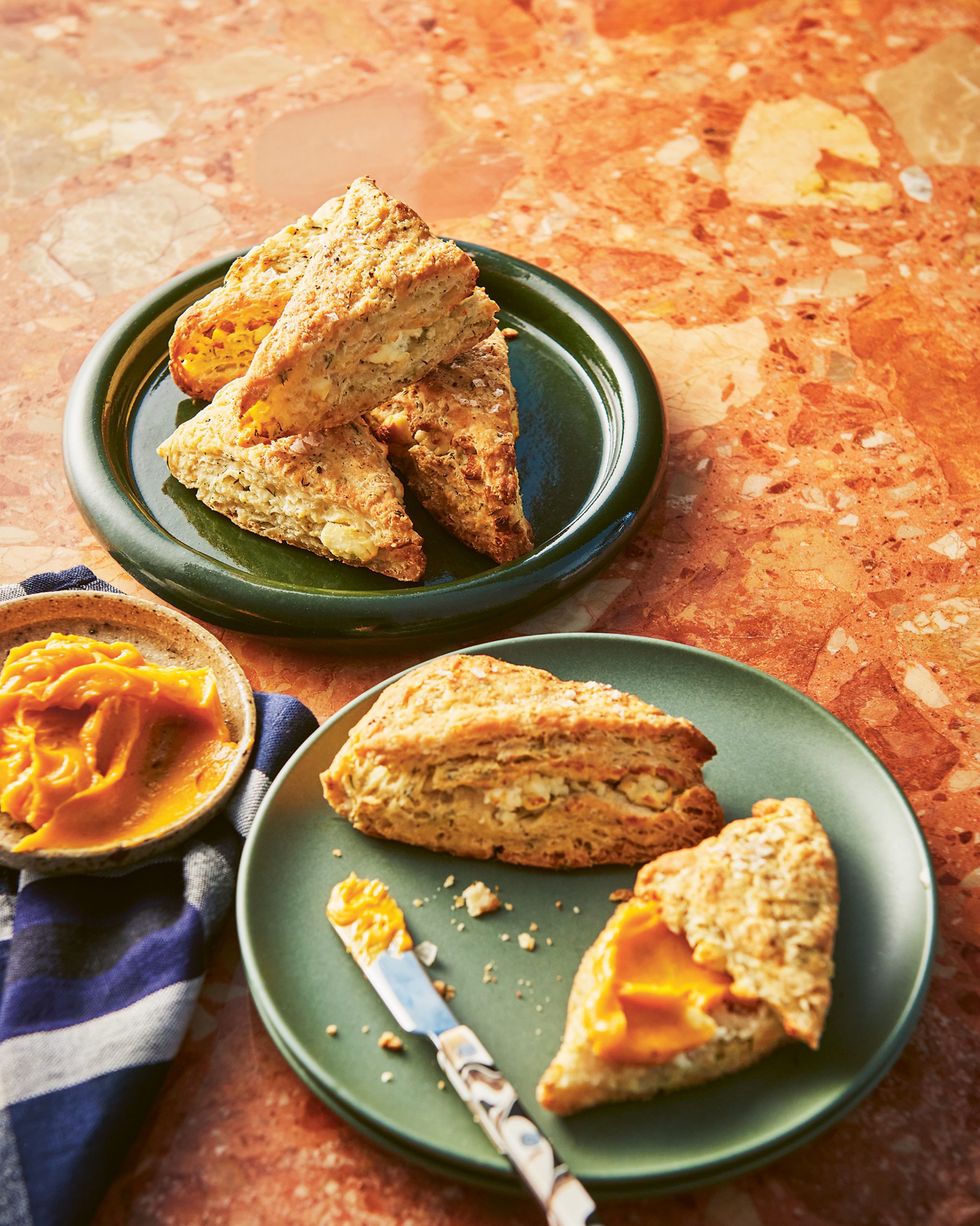 Feta and dill biscuits with harissa honey butter - Market Magazine